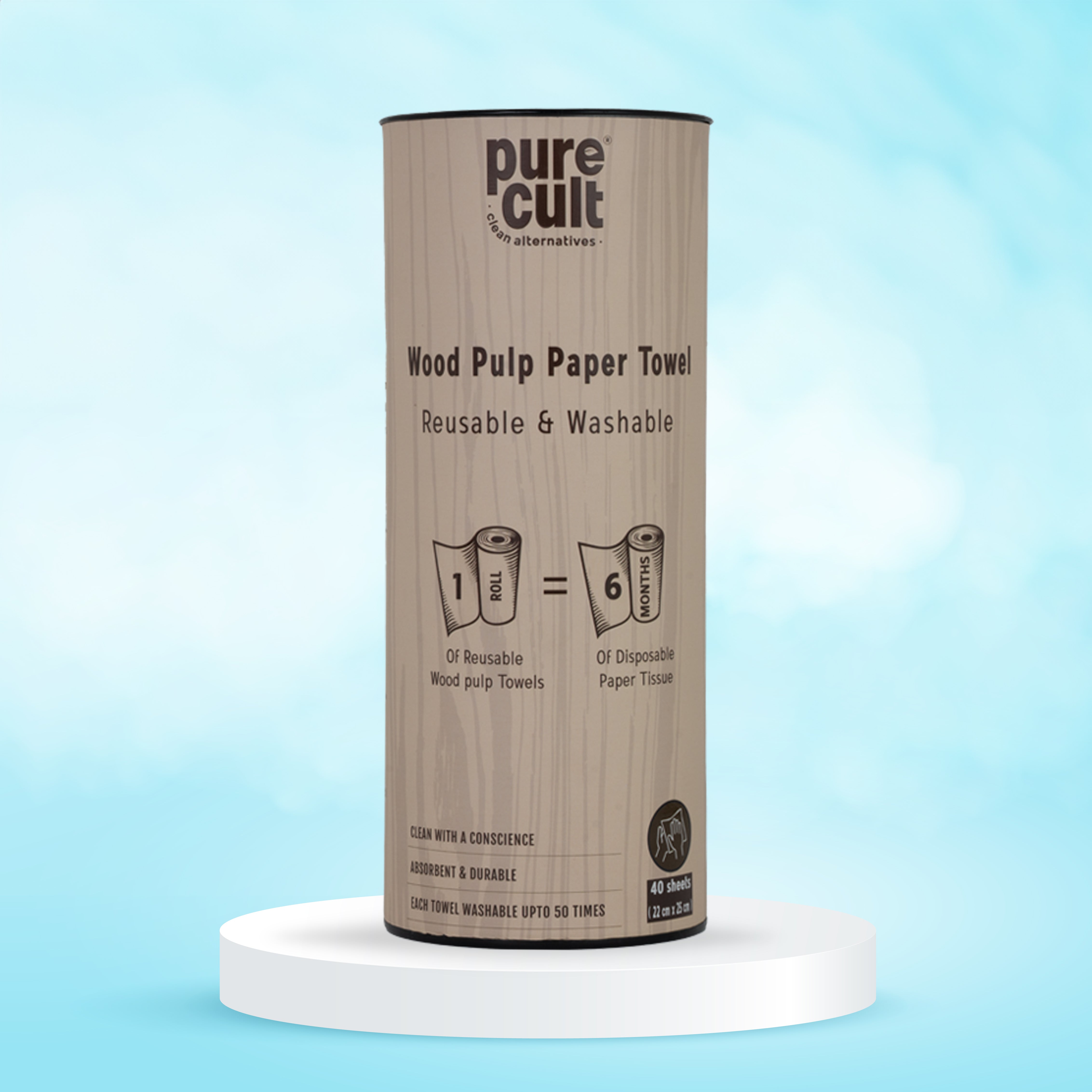 Wood Pulp Reusable All-Purpose Towels (Can Packing)