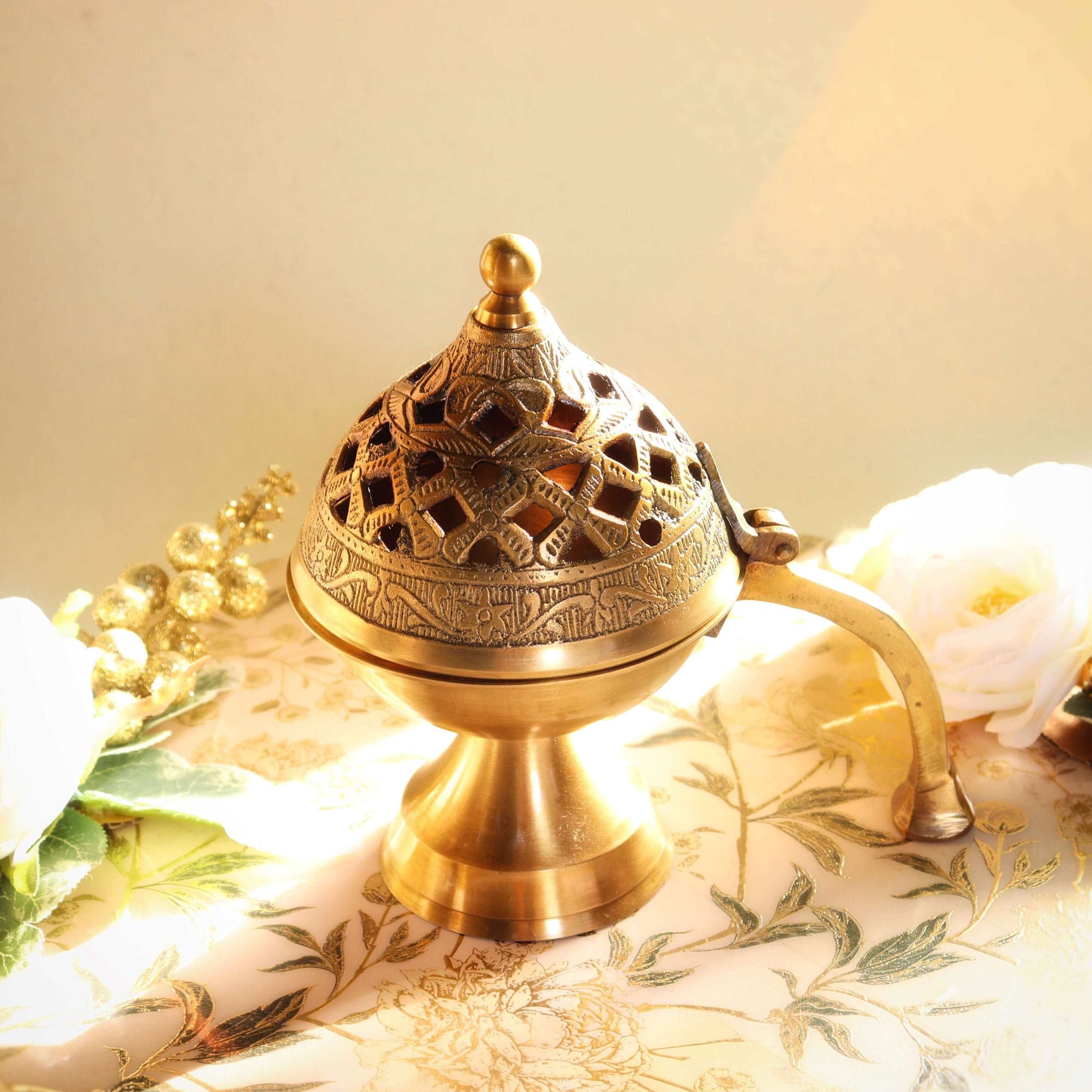 Handcrafted Antique Brass Dhuni / Loban Holder - Nytarra